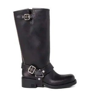 Miu Miu Leather Boots - Black