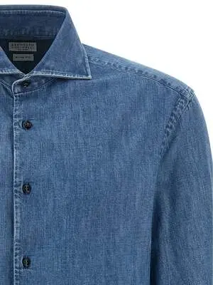 Brunello Cucinelli Collared Long-sleeve Shirt