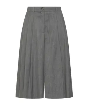 Marella Pleated Wide-leg Casual Trousers - Gray