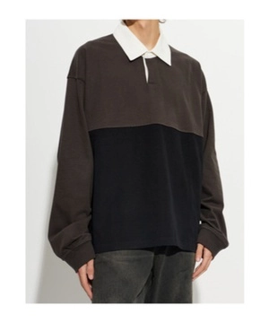 AGOLDE Color Block Long Sleeve Rugby Shirt