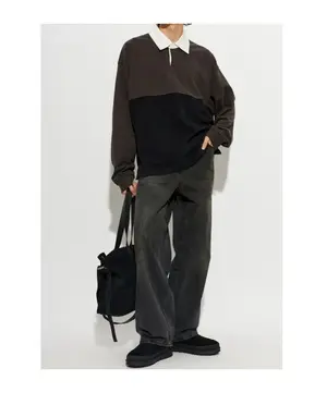 AGOLDE Color Block Long Sleeve Rugby Shirt