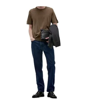 JIL SANDER Cotton Crewneck T-shirt - Brown