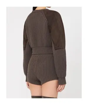Max Mara Wool And Cashmere Ribbed Jumper Mud