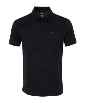 Hugo Boss Logo Cotton Polo Shirt - Black