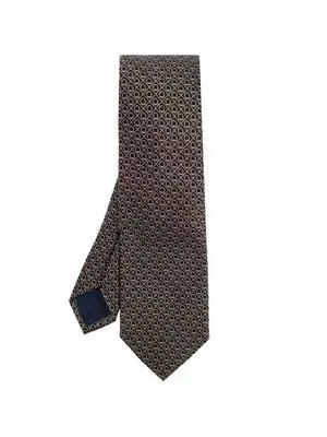 FERRAGAMO Gancini Jacquard Tie - Blue