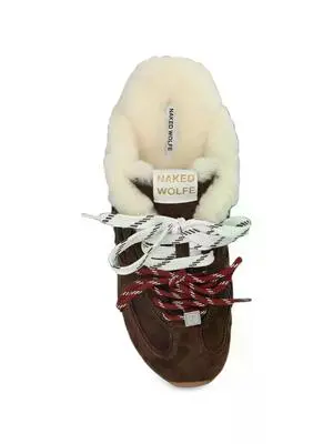 NAKED WOLFE Adorn Shearling-lined Suede Sneakers
