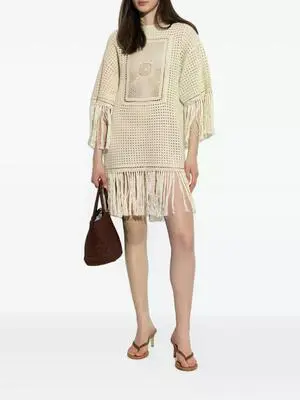 Zimmermann Fringed Crochet-knit Top