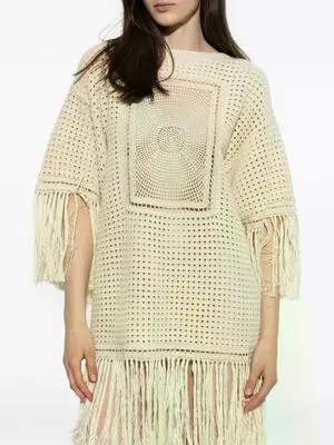 Zimmermann Fringed Crochet-knit Top