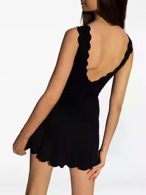 Marysia Venus Scallop-edge Mini Dress - Black