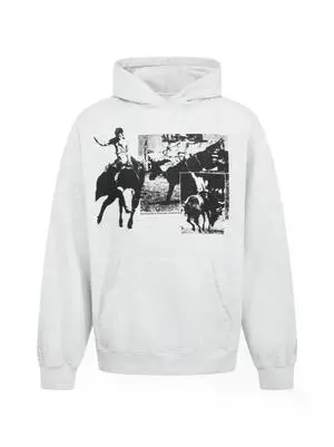ONE OF THESE DAYS Graphic-print Cotton Hoodie - Grey