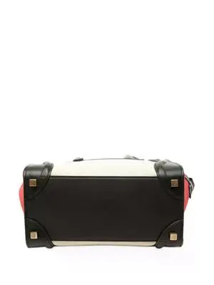 Celine 2015 Micro Tricolor Canvas And Leather Luggage Tote Handbag