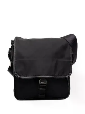 Prada 2000-2013 Tessuto Buckle Messenger Bag Crossbody Bag - Black