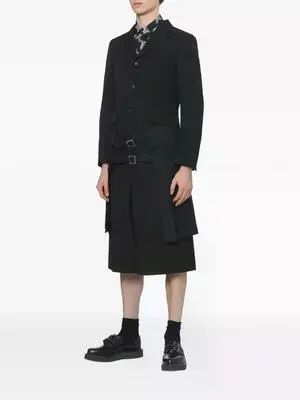 Comme Des Garçons Buckled Pleated Coat