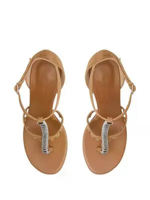 Christopher Esber Ludo Pierced Suede Heeled Sandals