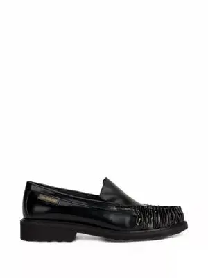 Moschino Stitched-detail Leather Loafers