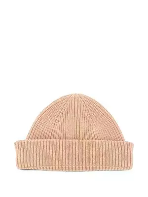 AMARANTO Ribbed-knit Beanie Hat - Neutrals