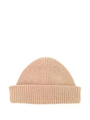 AMARANTO Ribbed-knit Beanie Hat - Neutrals