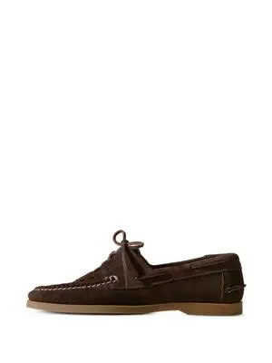 Hereu Interwoven Lace-up Boat Shoes - Brown