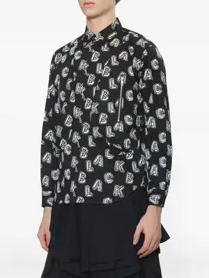 Comme Des Garçons Alphabet-print Zip-detail Shirt