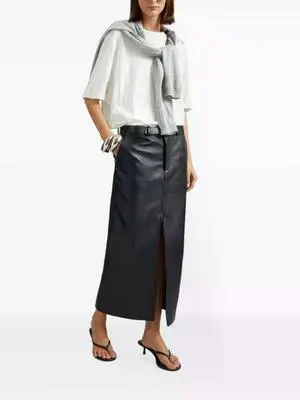 THE FRANKIE SHOP Midi Maybelle Front-slit Belt-loop Skirt