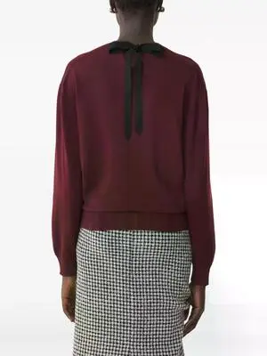 LANVIN V-neck Merino Sweater With Grosgrain Detail