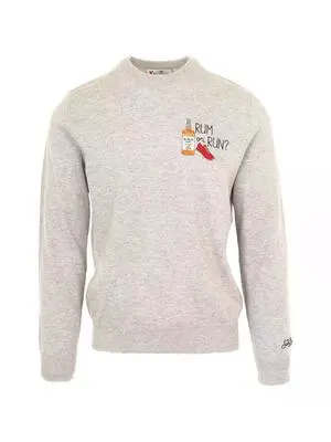 MC2 SAINT BARTH Embroidered Crew-neck Sweater - Grey