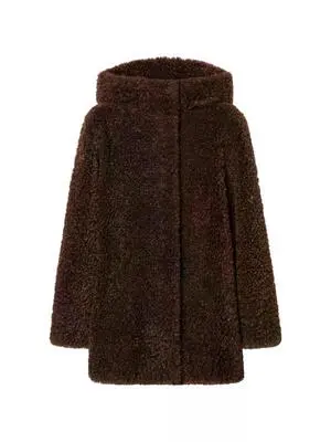 RRD Hooded Teddy-texture Coat - Brown