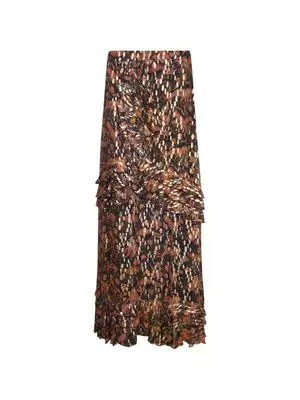 PHILIPPA 1970 Eliza Paisley-print Ruffled Maxi Skirt - Black