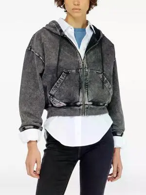 DIESEL® Hoodie With Denim Effect