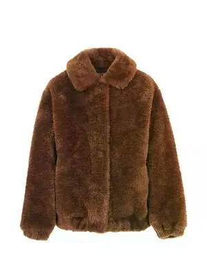 MC2 SAINT BARTH Logo-embroidered Faux-fur Coat