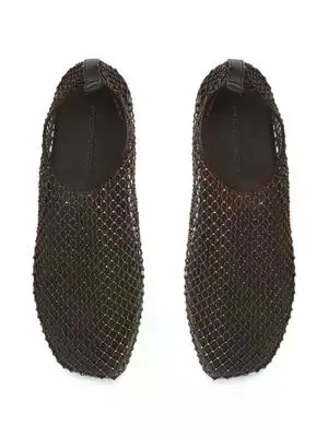 Christopher Esber Minette Crystal-embellished Mesh Ballet Flats