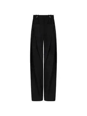 Rabanne Tailored Wide Leg Trousers In Wool - Black