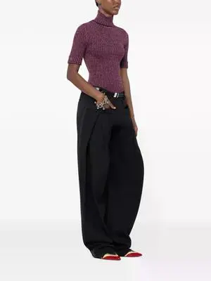 Rabanne Tailored Wide Leg Trousers In Wool