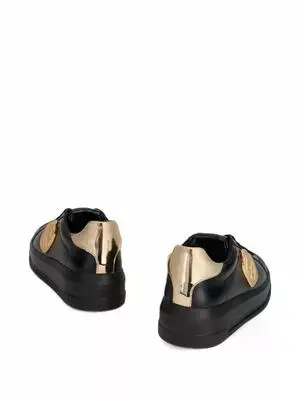 Moschino Heart-motif Metallic-trim Sneakers - Black