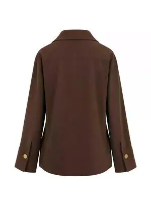 JUCCA Button-detail Long-sleeve Blouse - Brown