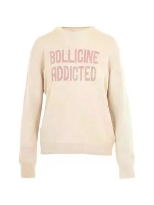 MC2 SAINT BARTH Beige New Queen Crewneck Knit With Bollicine Addicted Lurex Embroidery - Neutrals