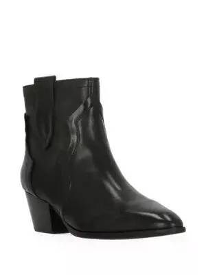 Ash Flare Pointed-toe Panelled Ankle Boots - Black