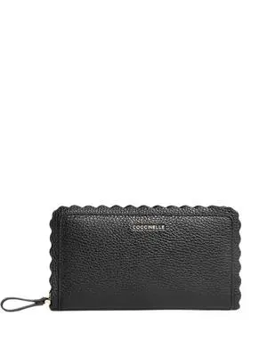 COCCINELLE Large Leathe Lacer Scalloped-edge Wallet - Black