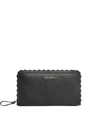 COCCINELLE Large Leathe Lacer Scalloped-edge Wallet - Black