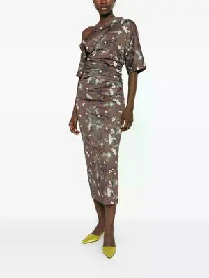 Bernadette Bowery Floral-print Midi Dress - Brown
