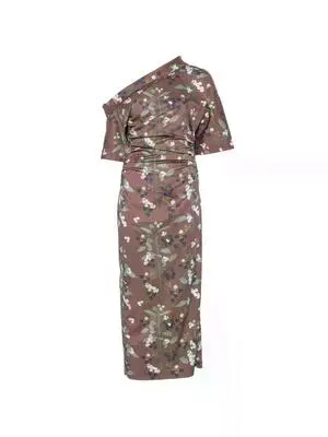 Bernadette Bowery Floral-print Midi Dress - Brown