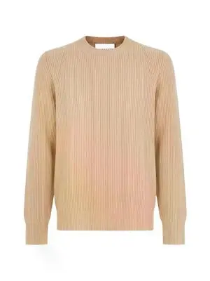 AMARANTO Ribbed-knit Long-sleeve Sweater - Neutrals
