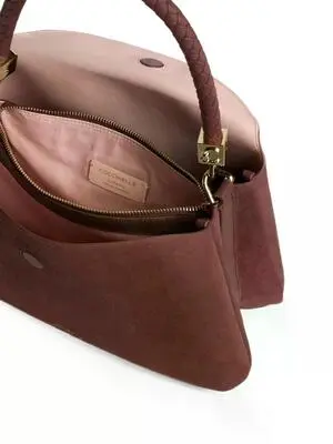 COCCINELLE Medium Tiggy Braided-handle Suede Tote Bag