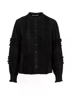 MAISON HOTEL Farruca Ruffled Lace-trim Blouse