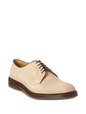 Brunello Cucinelli Suede Leather Derby Shoes - Brown