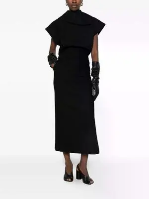 Issey Miyake Sculptural Asymmetric Midi Dress