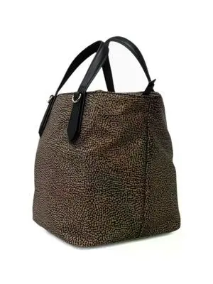 Borbonese B-escape Optyll-print Leather-trim Tote Bag