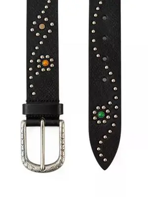Anderson's Stud-embellished Leather Belt - Black