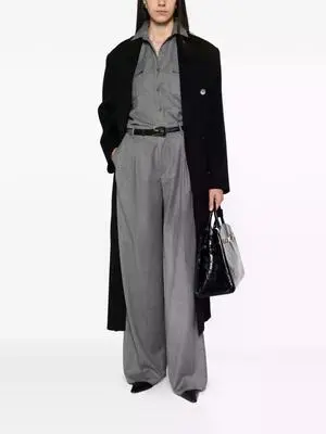 Tagliatore P-eileen Pleated Wide-leg Trousers - Grey