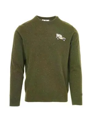 MC2 SAINT BARTH Embroidered Flecked Sweater - Green